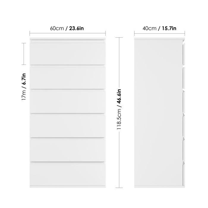 Ebern Designs Kristiarn 6 Drawer 23.6" W Chest & Reviews | Wayfair